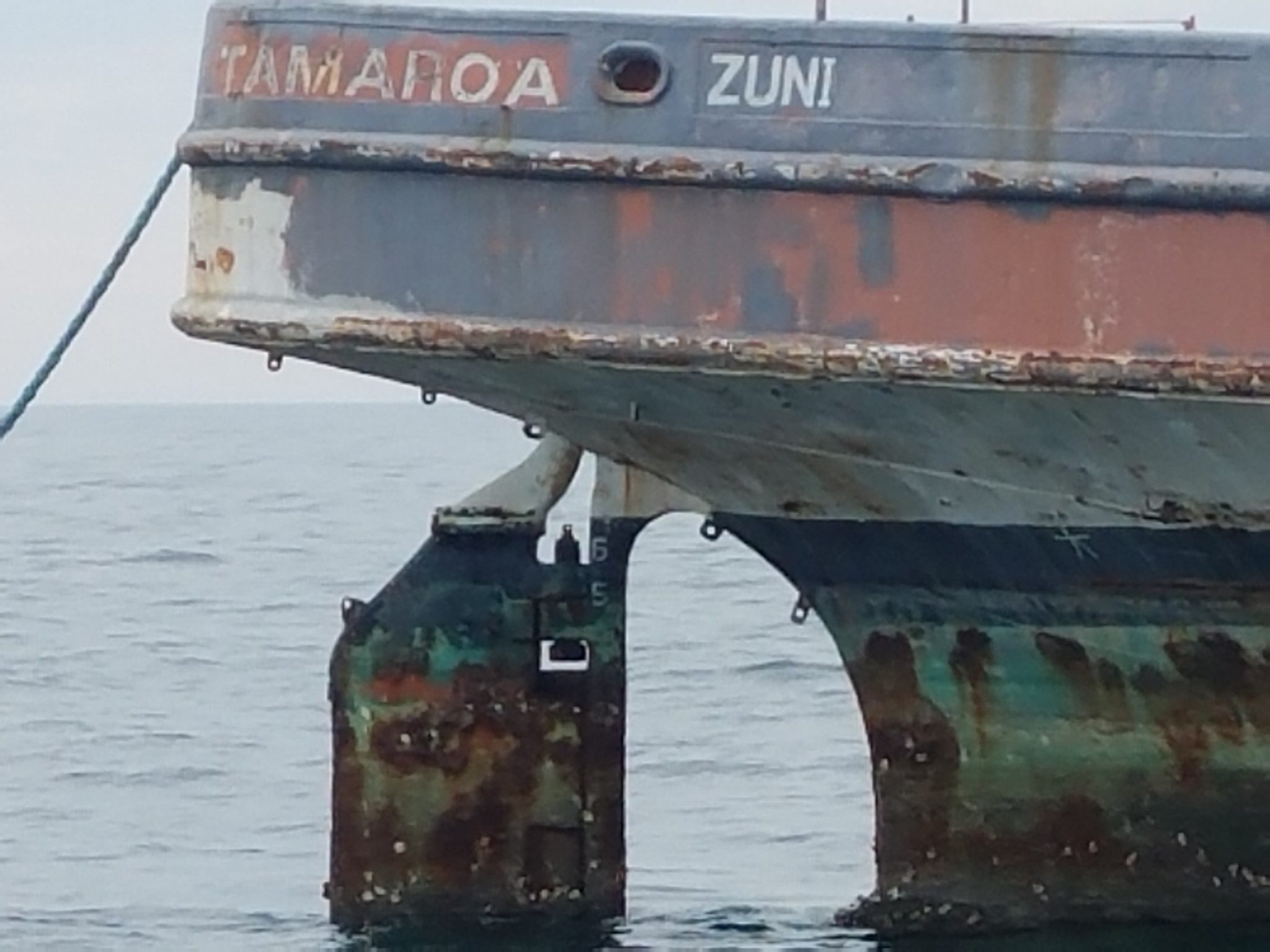 The rudder of the Tamaroa, she is high in the water - delaware-surf ...