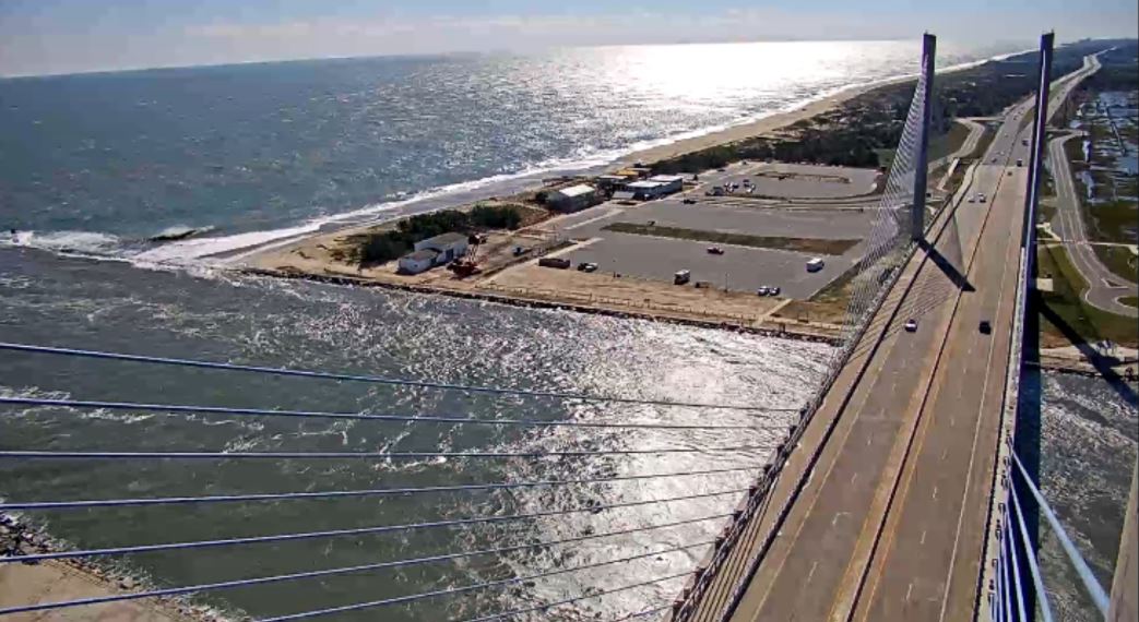 New north pylon camera looking at the southside beach and Indian River ...