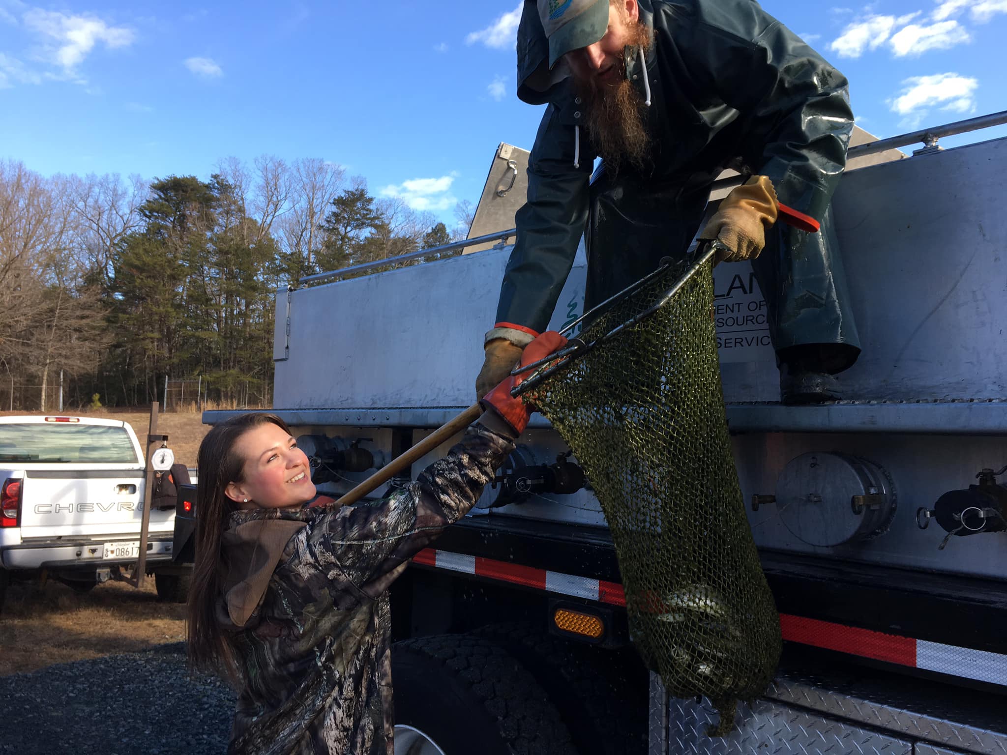 Caitlin Berchtold working at the trout hatchery in Maryland - delaware ...
