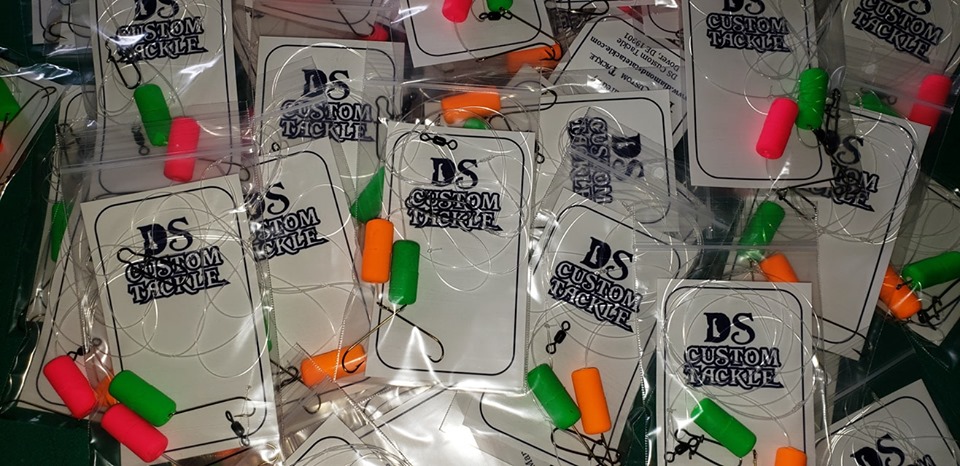 DS Custom Tackle has a new spot and croaker rig. Mustad J hooks with ...