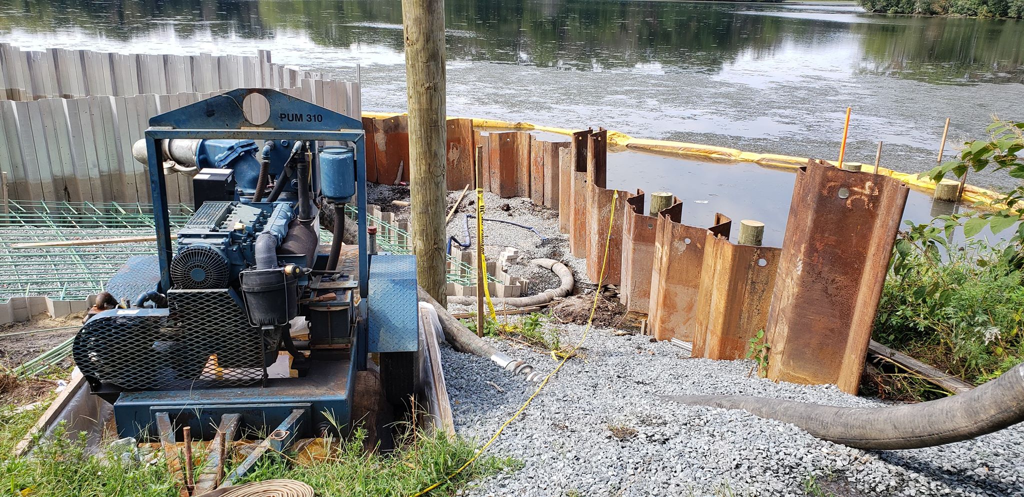 This huge pump is used to keep the ramp area dry within the temporary ...