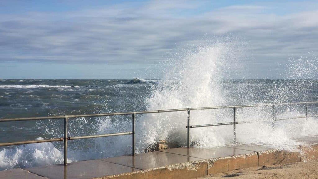 Indian River Inlet this morning at the peak of high tide and water was ...
