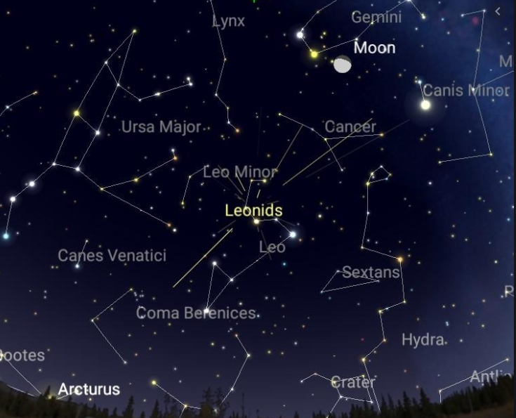 Leonids Radiant for the Meteor Shower's Peak November 16th 2019 ...