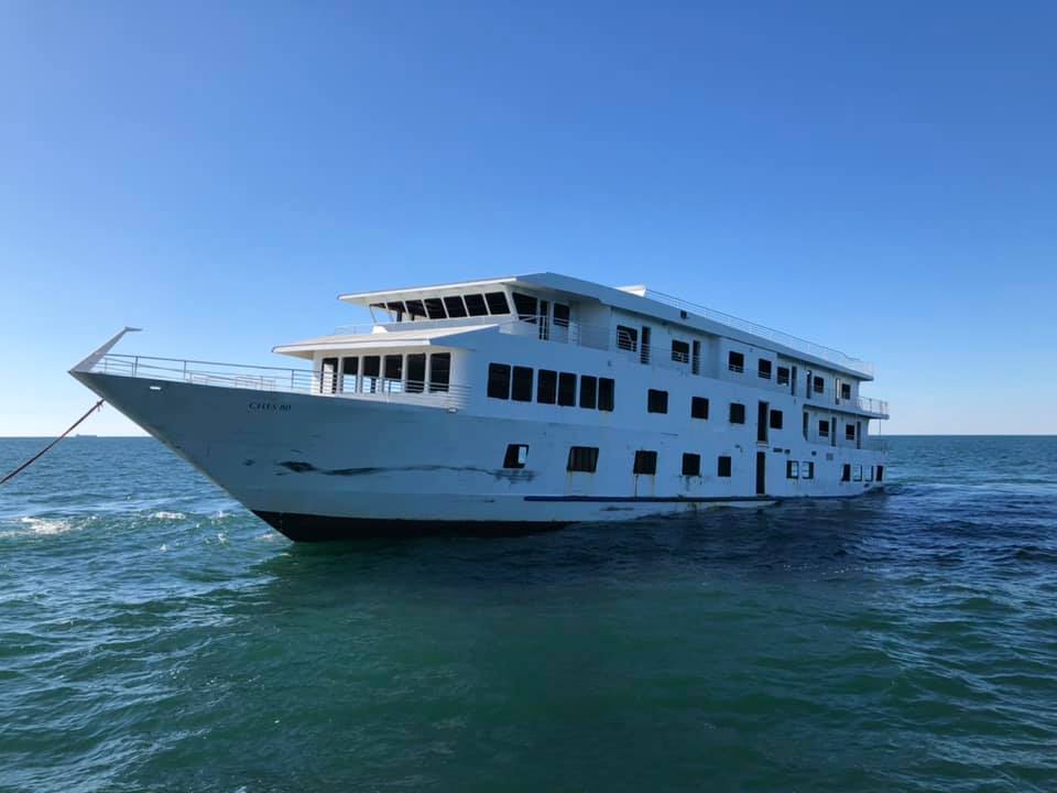 Retired cruise ship sunk on site 11 ... Photo Tim Mullane owner of ...