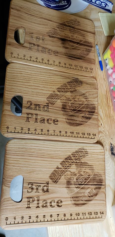 Fall Fish Bowl 2019 bait board trophies made by Frets 4 Vets ...