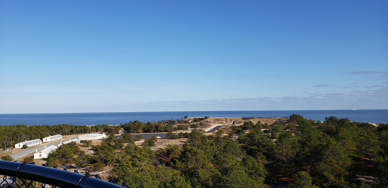 The view from the fire watch tower over Fort Miles on a clear day ...