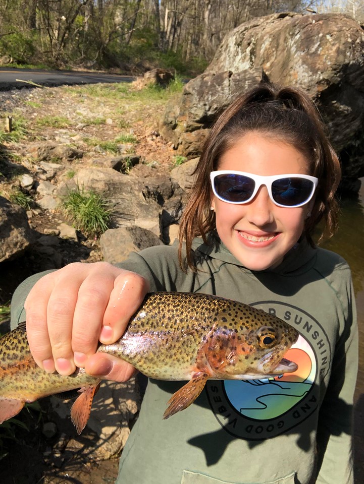 Ruby Talabisco with a trout for the dinner table from Brandywine creek ...