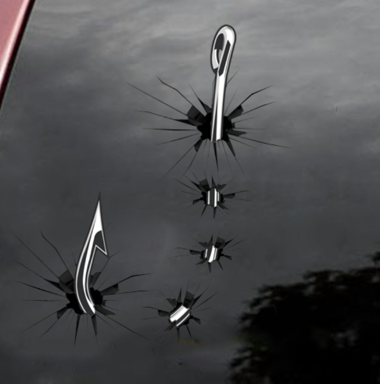 Fishhook sticker on Tee Spring - delaware-surf-fishing.com